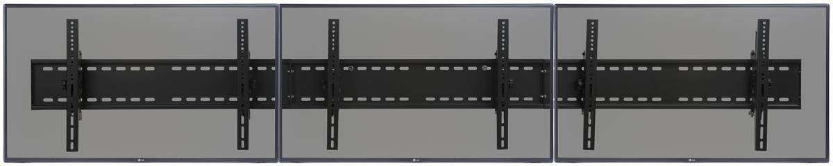 Displays2go, Tri-Mounted Plasma Screen Bracket, Steel Build – Black Finish (MNBD3060S3)