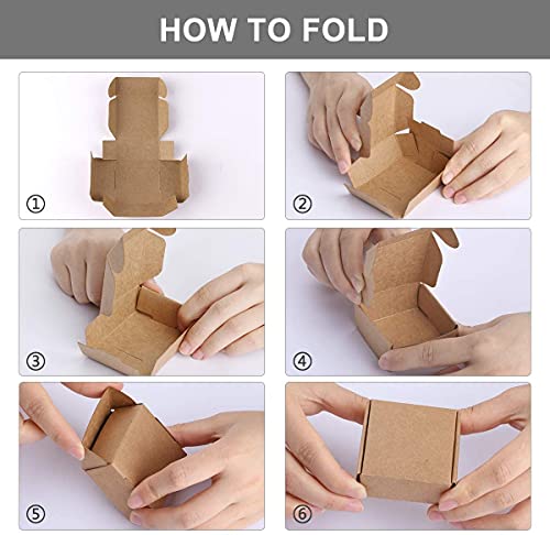 Sdootjewelry Small Kraft Gift Box, 30 Packs 4.13''×4.13''×1.57'' Mini Brown Kraft Paper Box Cardboard Ring Earring Jewelry Boxes