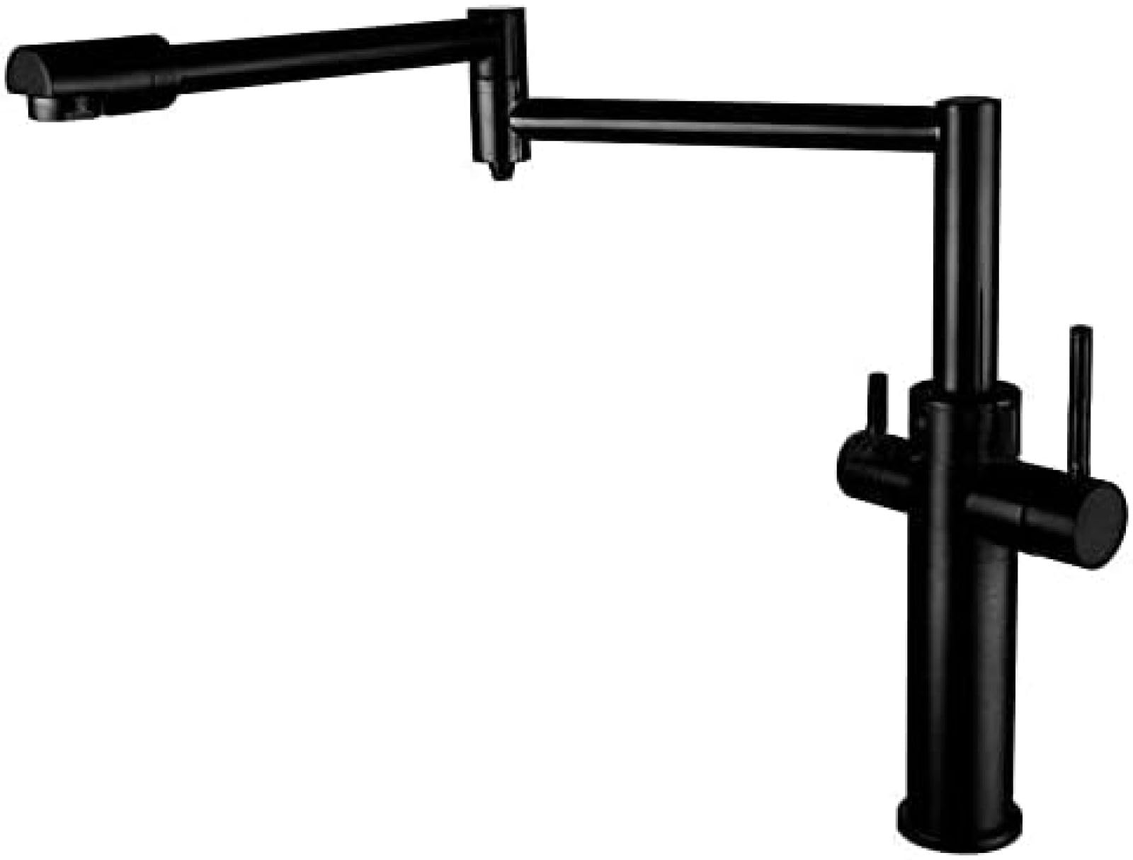 CRJUS Kitchen Taps Filter Foldable 3 Way Kitchen Tap with Water Filter Way Black Sink Mixer Tap Drinking Purifier Water Tap