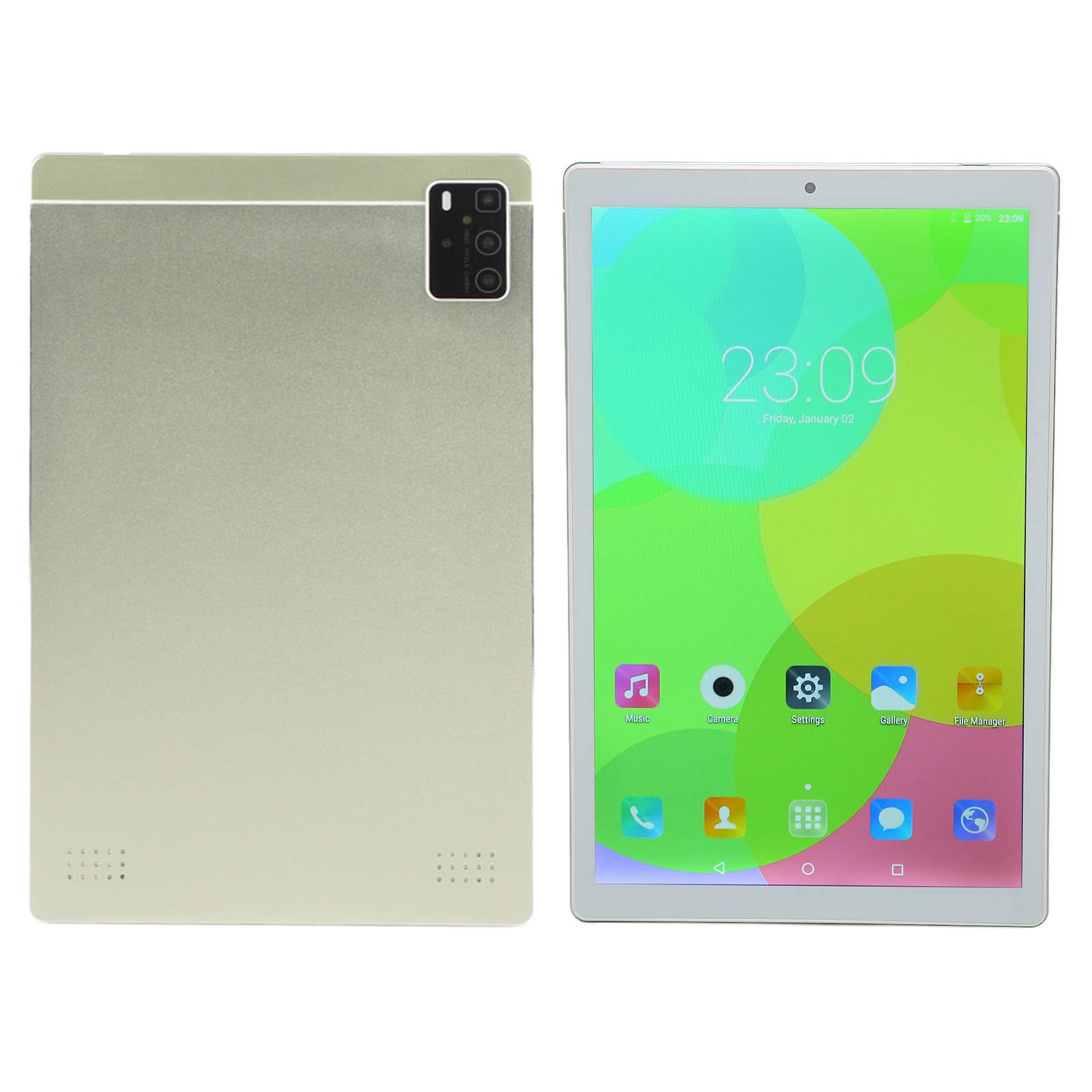 FECAMOS Portable Tablet, 6GB RAM 128GB ROM 10.1 Inch Tablet Dual Cameras HiFi Speakers 8-Core CPU for Home (US Plug)