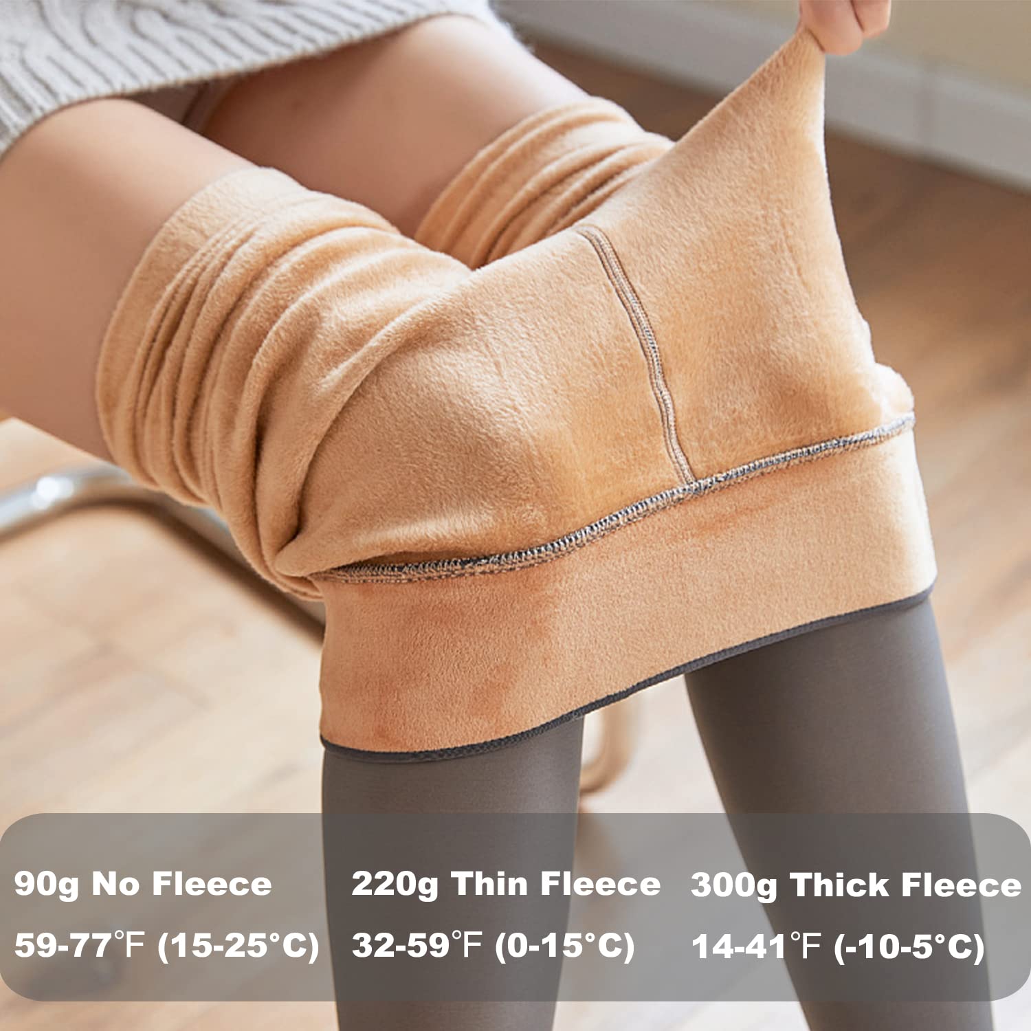 UTTPLL Pantyhose-Translucent-Fleece-Winter Women Sheer Warm Pantyhose White&Rose&Orange 12-18