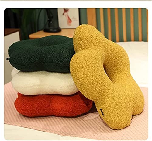 Mirgorlod Nordic Style. Solid Color Throw Pillows in Spherical and Flower Shapes. Sofa Cushion. Plush Throw Pillow. (Green Flowers, 17.7inch*17.7inch)