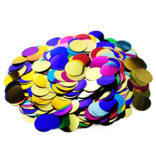 Multicolor Sparkling Round Dot Confetti 100 Grams Vintage Metallic Glitter Foil Circle Confetti for Party Table Scatter Wedding Festival DIY Decoration