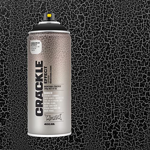 Montana Cans Montana Crackle 400 ml Color, Traffic Black Spray Paint, 13.5 Fl Oz (Pack of 1)