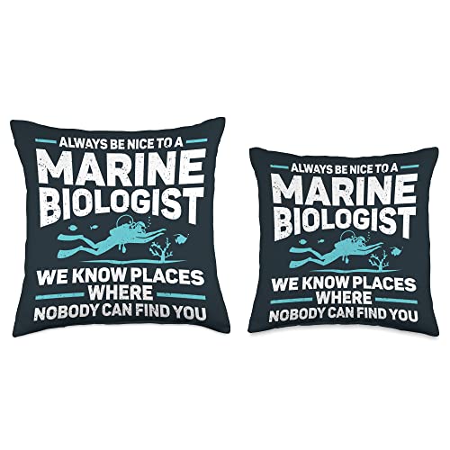Marine Biologist Gifts for Teens, Adults, and Kids Ocean Scientist Science Biology Marine Biologist Throw Pillow, 16x16, Multicolor