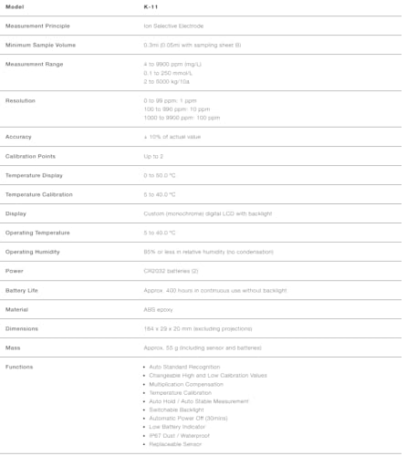 HORIBA LAQUATWIN - B-731 Potassium LAQUAtwin K-11 Pocket Tester; Range 39 to 3900 ppm, White