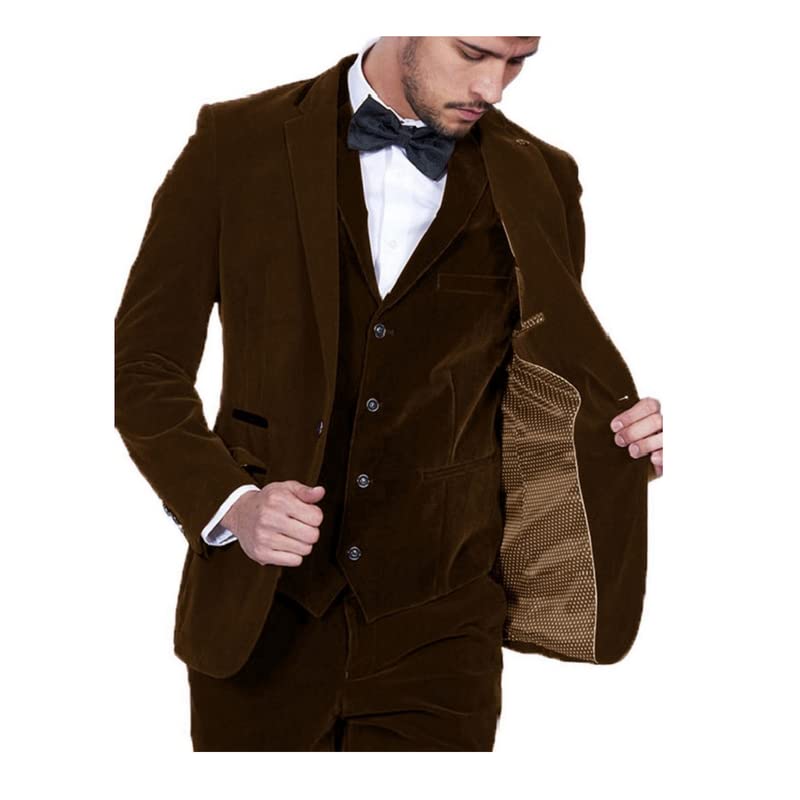 Dark Green Velvet Suit Coat for Men Slim Prom Tux Stylish Blazers for Teens