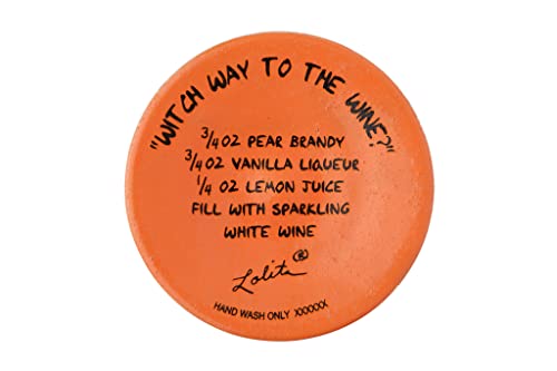 Enesco Designs by Lolita Halloween Witch Way Hand-Painted Artisan Wine Glass, 15 Ounce, Multicolor