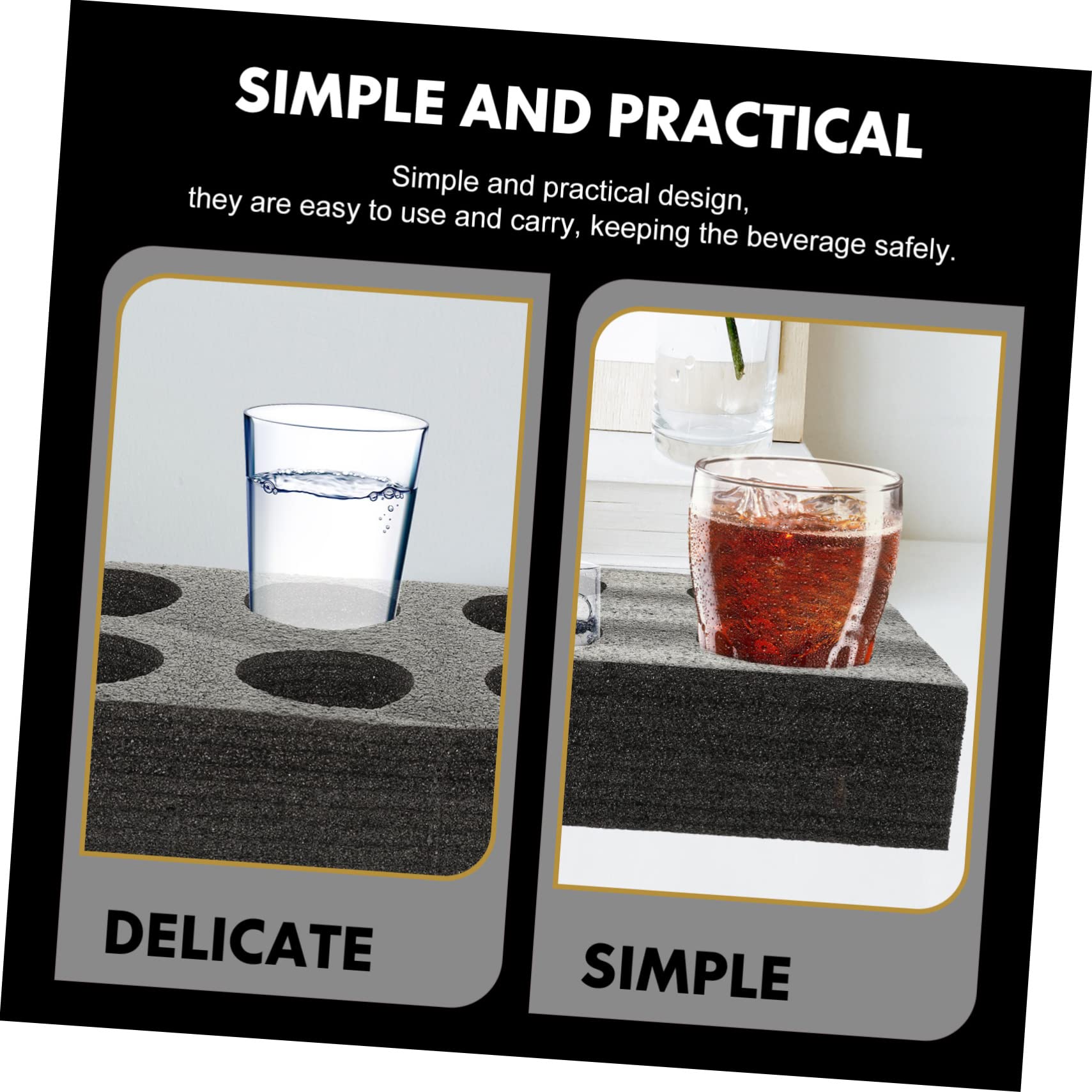 DOITOOL 4 Pcs Pearl Cotton Cup Holder Drink Carrier Holder Couch Drink Holder Multi- Hole Cup Holder Beverage Packing Tools Foam Drink Carrier Takeaway Cup Trays Container Take