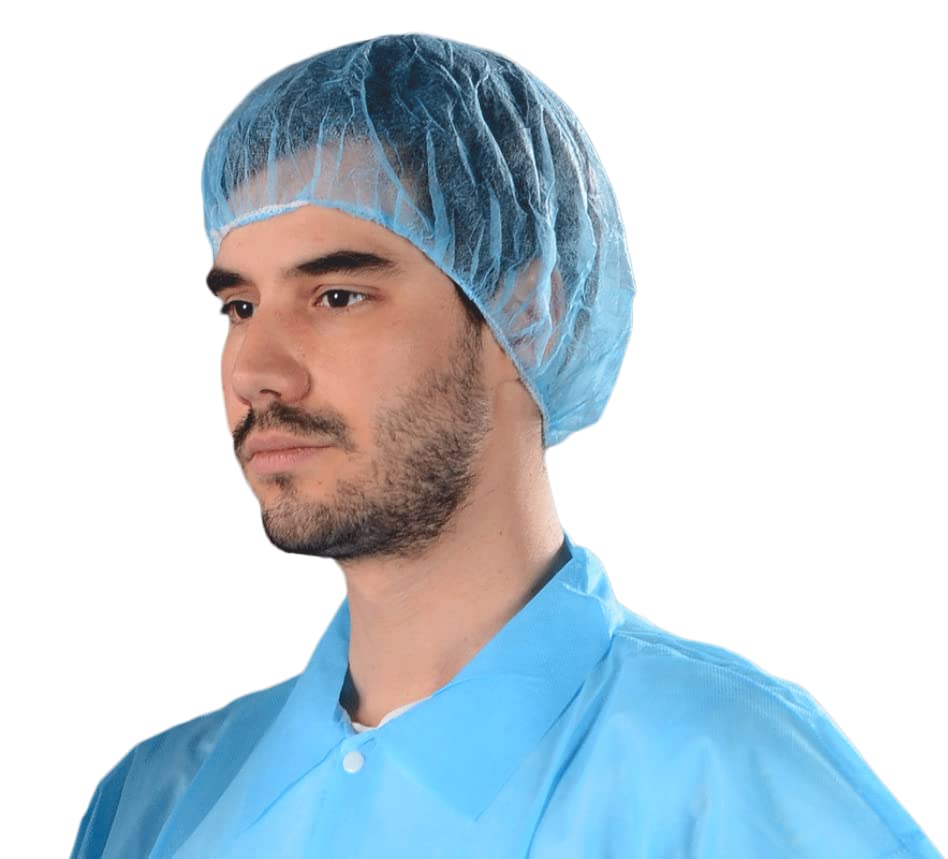 Disposable Bouffant Caps Scrub Surgical Caps 100 Pack 21" Blue