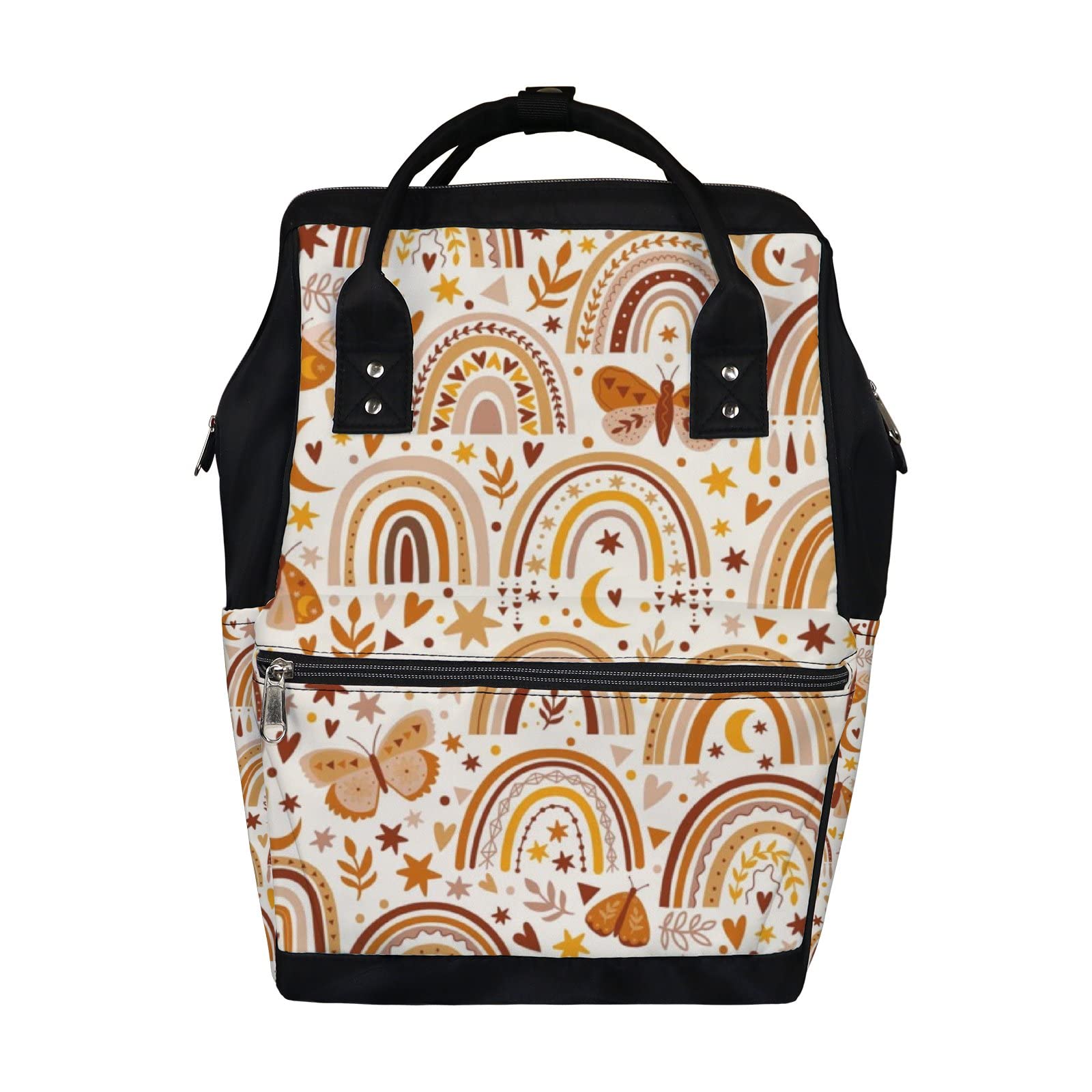 Vantaso Diaper Bag Backpack for Mom Mininalist Boho Rainbow Butterfly,Diaper Bags for Women,Large Capacity Diaper Changing Bag Multifunction Travel Backpack for Men