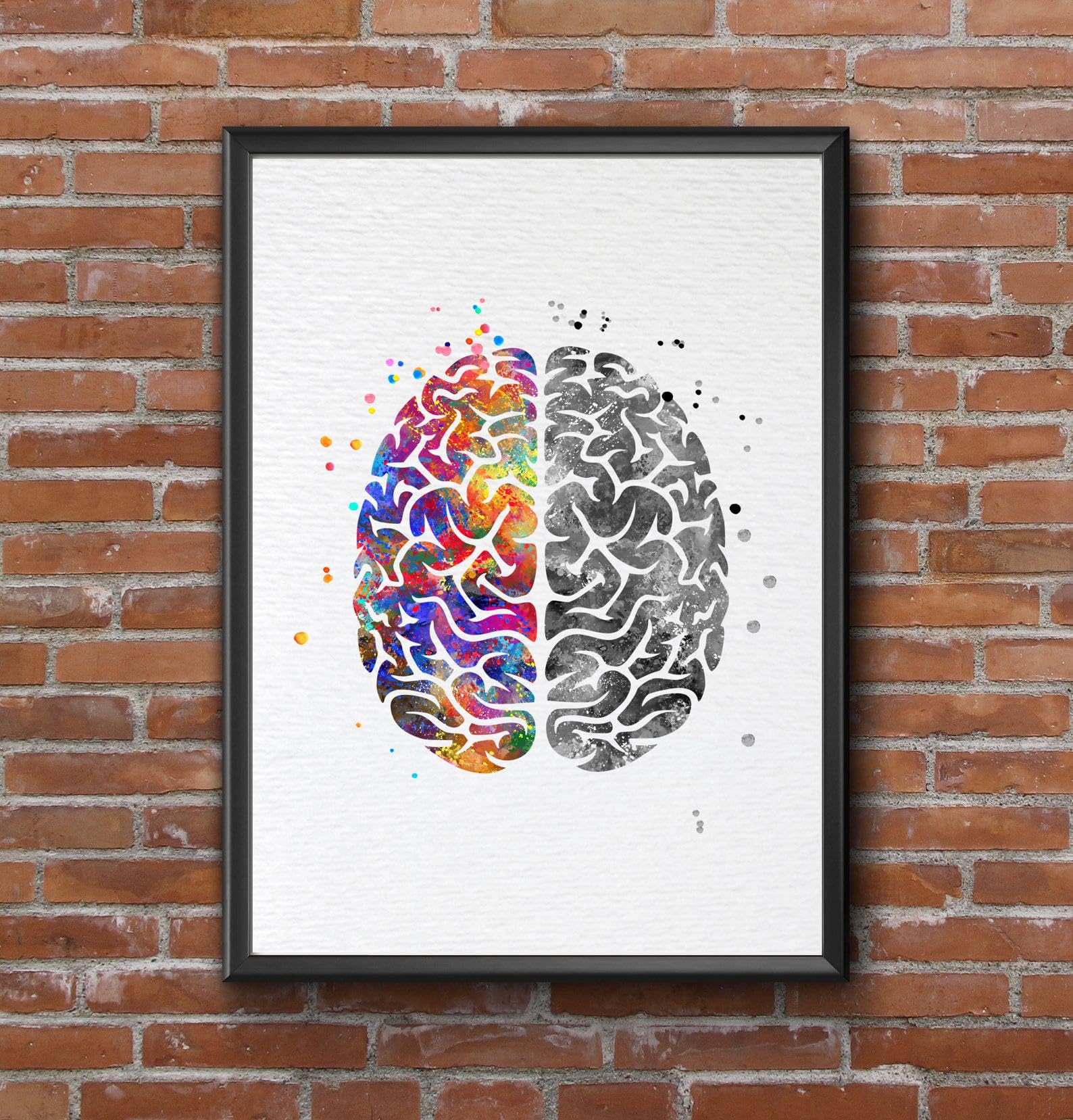 Dignovel Studios 8X10 Unframed Brain Creativity Inspiration Watercolor Art Print Poster Housewarming Wall Giclee Office Home Decor DN526