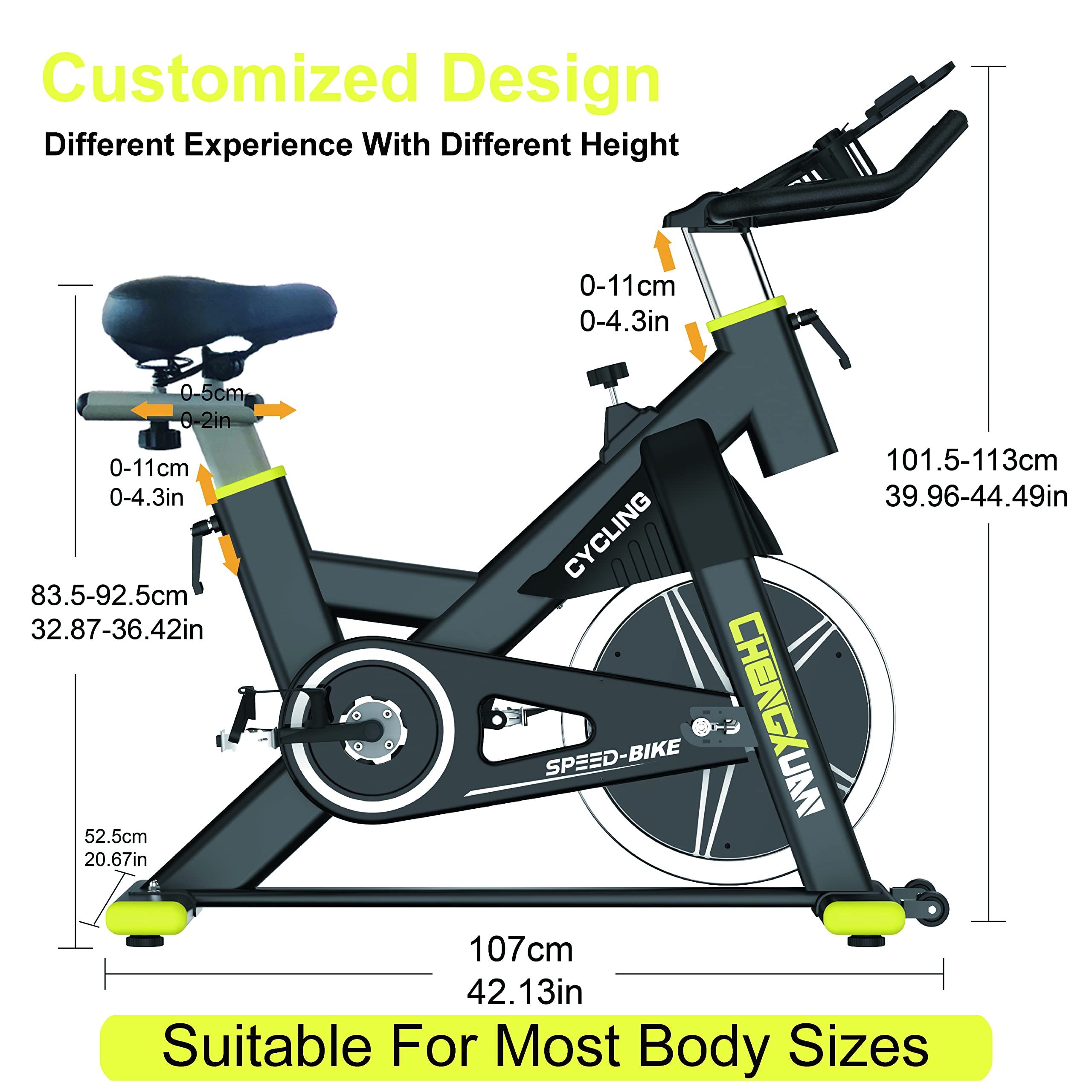 EASY BIG Stationary Exercise Bike with Bluetooth, Magnetic Resistance, 35lbs/16kg Flywheel, Comfortable Cushion for Home Cycling and Cardio Training