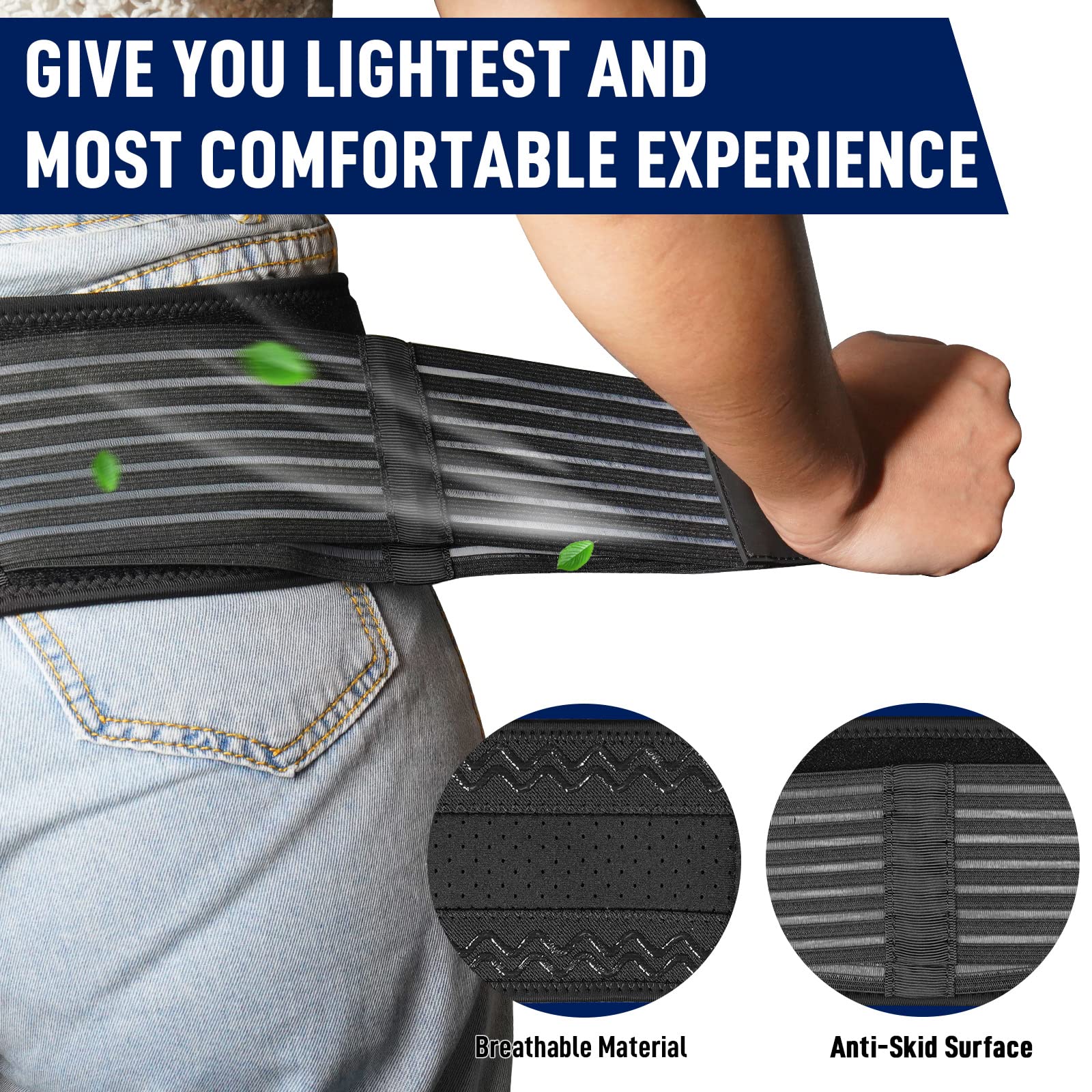 FEATOL Sacroiliac Hip Belt-Si Joint Belt For Women And Men For Alleviates Sciatic, Pelvic, Lower Back, Leg And Sacral Nerve Pain, Stabilize Si Joint Brace Trochanter Belt (Medium )