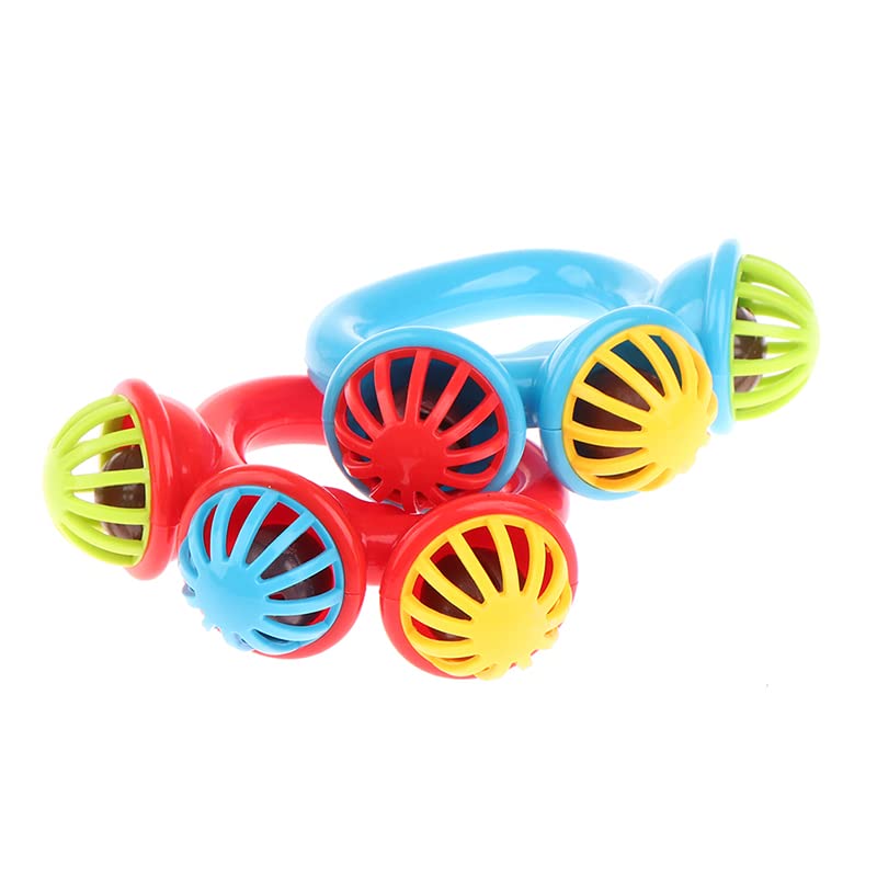 Fublazeze 1Pc Plastic Infant Comfort Rattle 0-3 Years Old Ringing Three-Headed Bell Color Baby Hand Grabbing Rattle