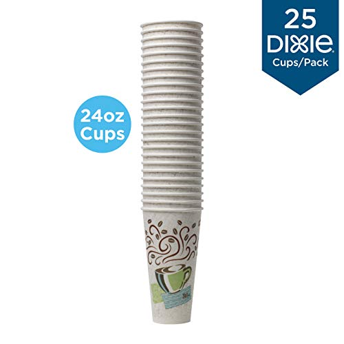 Dixie PerfecTouch 24 oz. Insulated Paper Hot Coffee Cup by GP PRO (Georgia-Pacific), Coffee Haze, 5364CD, 500 Count (25 Cups Per Sleeve, 20 Sleeves Per Case)