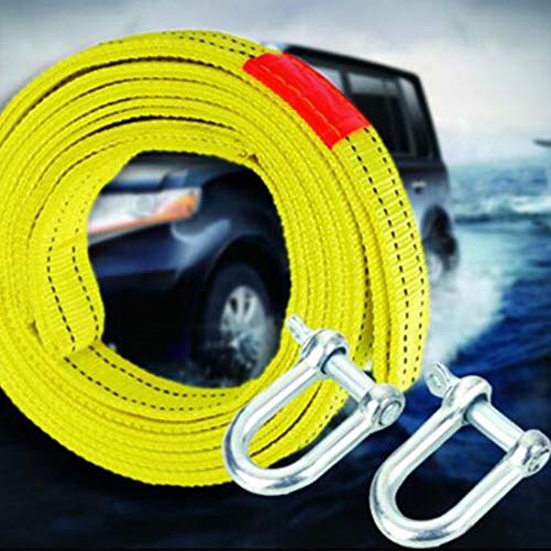 Feeziloe 13' Long 11000 Lb(4Maters 5Ton) High Strength Tow Rope Strap, with Two Safety D-Ring Hooks, Winch Rope for Recovery Tow
