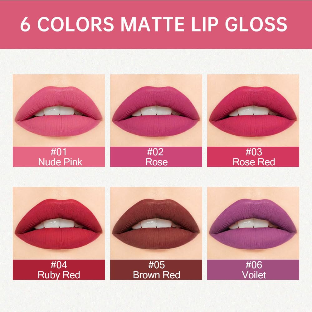 evpct 2Pcs Ruby Red Berry Matte Lip Liner and Lipstick Combo DNM Red Lip Gloss Stains Pencil Makeup Set Women Long Lasting 24 Hours Liquid Lipstick and Lip Liner Set labiales mate 24 horas originales