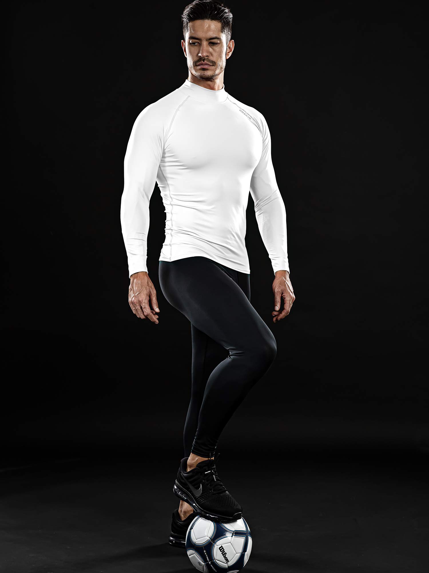 DRSKIN Men's Compression Shirts Top Long Sleeve Baselayer Sports Running Athletic Active Workout Quick Dry (SDNA39, L)