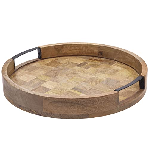 Gourmet Basics by Mikasa Avery Mango Wood Lazy Susan Serving Tray, 14 Inch, Brown