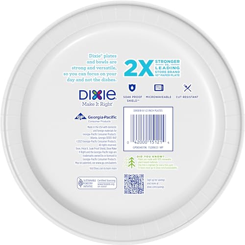 DIXIE® 8.5 INCH PAPER PLATES, 48 COUNT