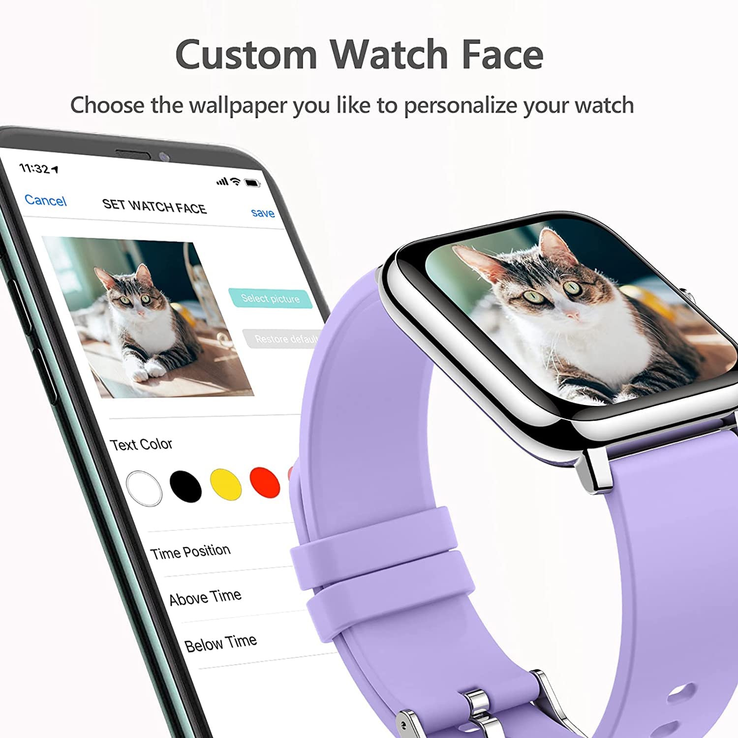 KALINCO Smart Watch, Fitness Tracker with Heart Rate Monitor, Blood Pressure, Blood Oxygen Tracking, 1.4 Inch Touch Screen Smartwatch with 3 Cables Compatible with Android iPhone iOS