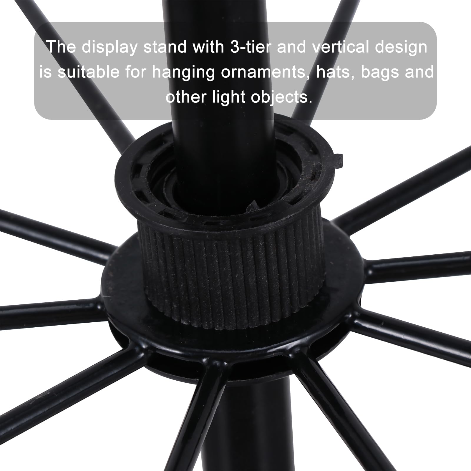 Standing Hat Rack 3- Tier Hat Display Rack Stand Metal Retail Display Stand Cap Organizer Standing Hat Hooks Rotating Display Rack Stand Rotating Jewelry Stands