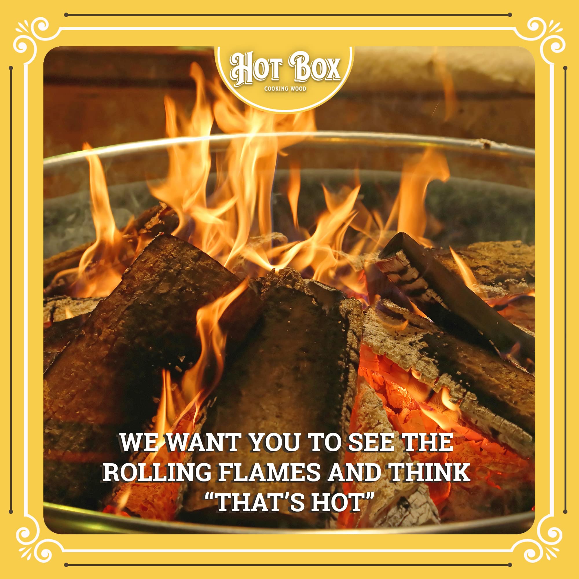 HOT BOX Kiln-Dried Oak Cooking Wood - 8 Inch Cut Logs For Portable Wood-Fired Pizza Ovens and Smokers, 1 Box (1300 Cubic Inches)