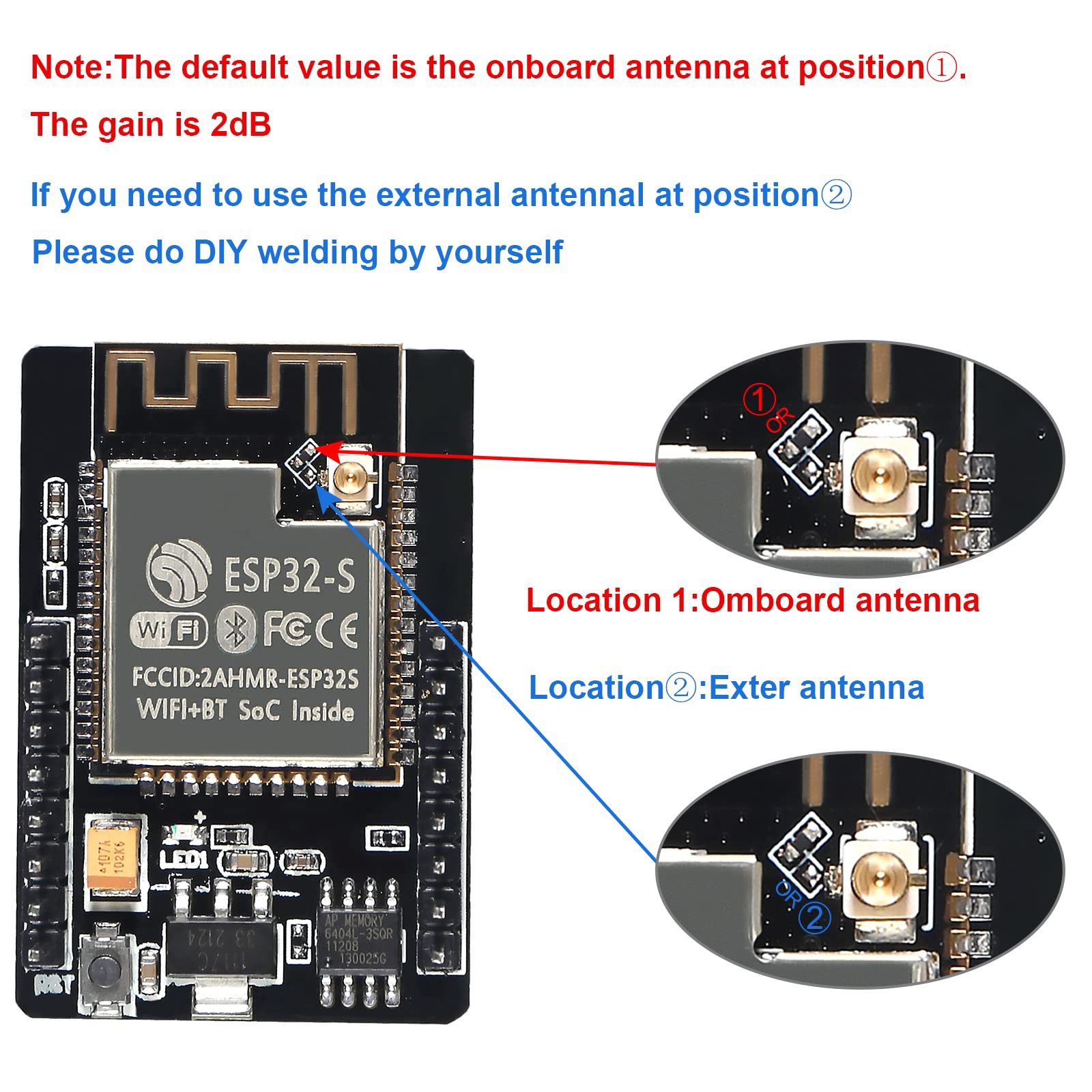 Diitao 2PCS ESP32-CAM-MB WiFi Bluetooth Board + Micro USB to Serial Port CH340G 4.75V-5.25V with OV2640 2MP Camera(ESP 32 CAM MB)