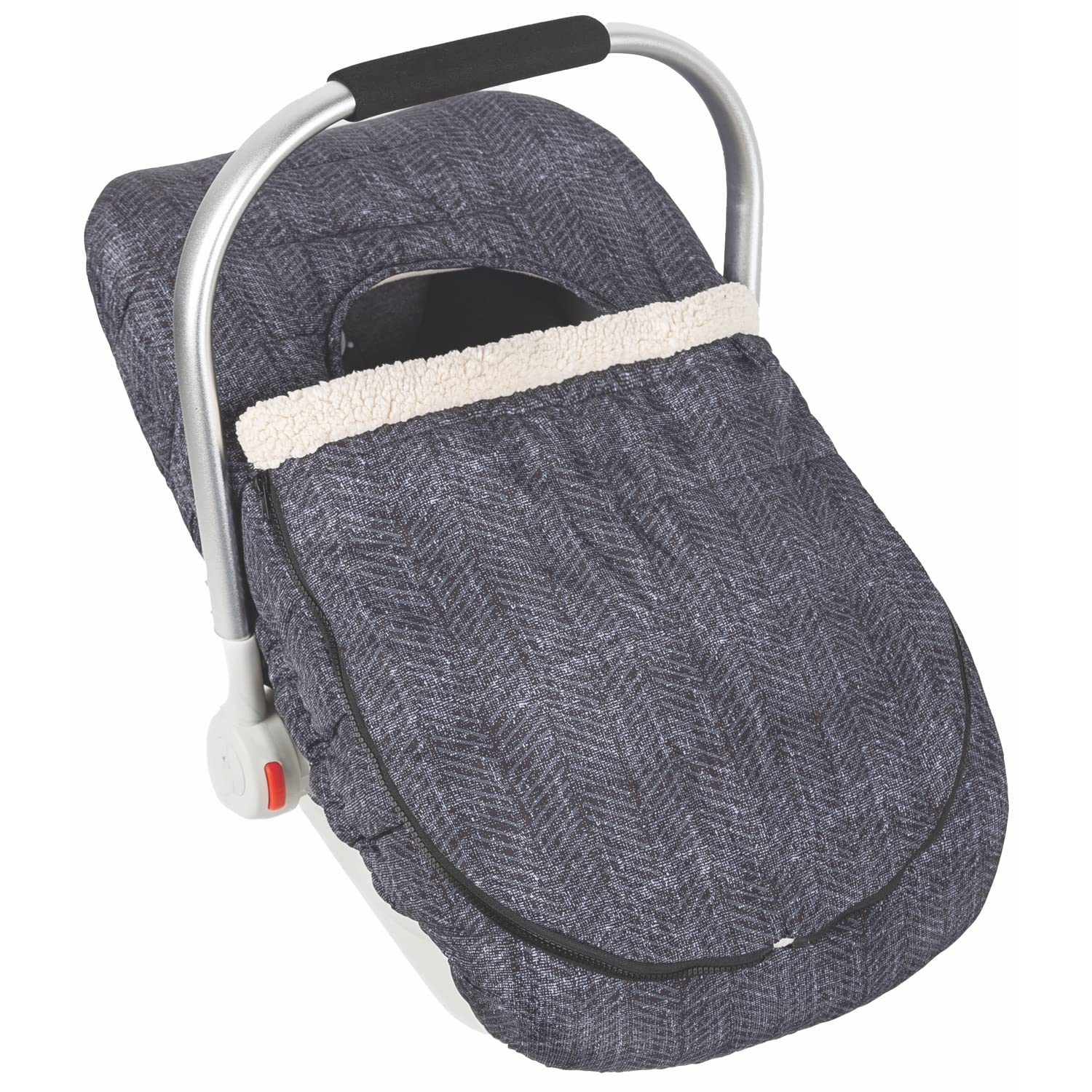 The Peanutshell Car Seat Cover, Winter Carseat Canopy, Grey Herringbone