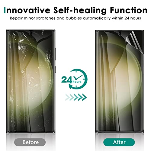 MIUOLV for Galaxy S23 Ultra Screen Protector, [3 Pack] Samsung Galaxy S23 Ultra Screen Protector, Soft EPU [Not Glass] Hydrogel Film Full Covered, High Definition, Scratch Self Recovery, Bubble Free