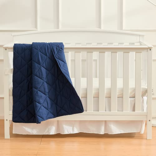 EXQ Home Toddler Comforter Baby Quit Blanket Soft Lightweight,39x47 inches Polyester Toddler Nursing Blanket for Infant and Newborn, Ultra Soft for Crib Bed,Stroller,Travel(Navy Blue)
