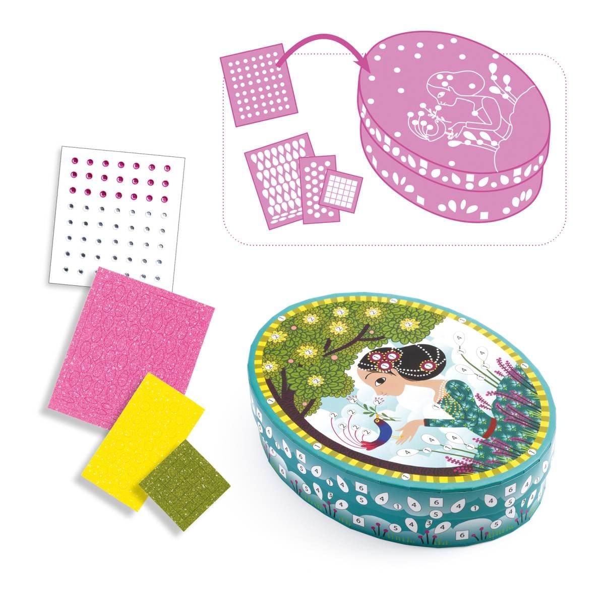 DJECO Little Secrets DIY Mosaic Box Craft Kit