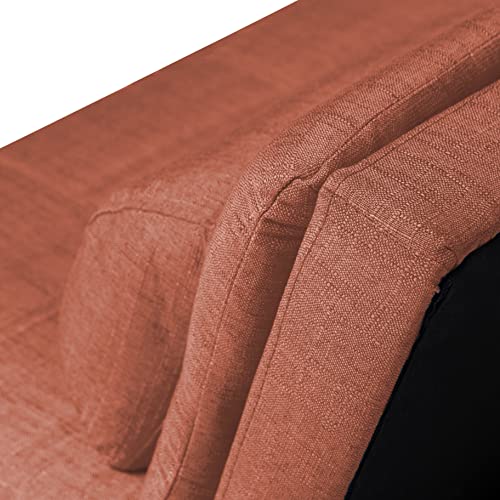 Morhome Futon Bed,63.4β Convertible Sleeper Tapered Wood Legs,Small Splitback Sofa for Living Room,Bedroom,Orange