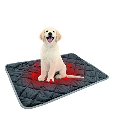 Self Heating Pet Mat Cordless Warm Pad, Washable Self Heated Cat Bed Thermal Mat, Winter Warm Self-Heating Storage Heating Pad for Cats and Dogs, Cold Weather Indoor Outdoor Use (Blue)