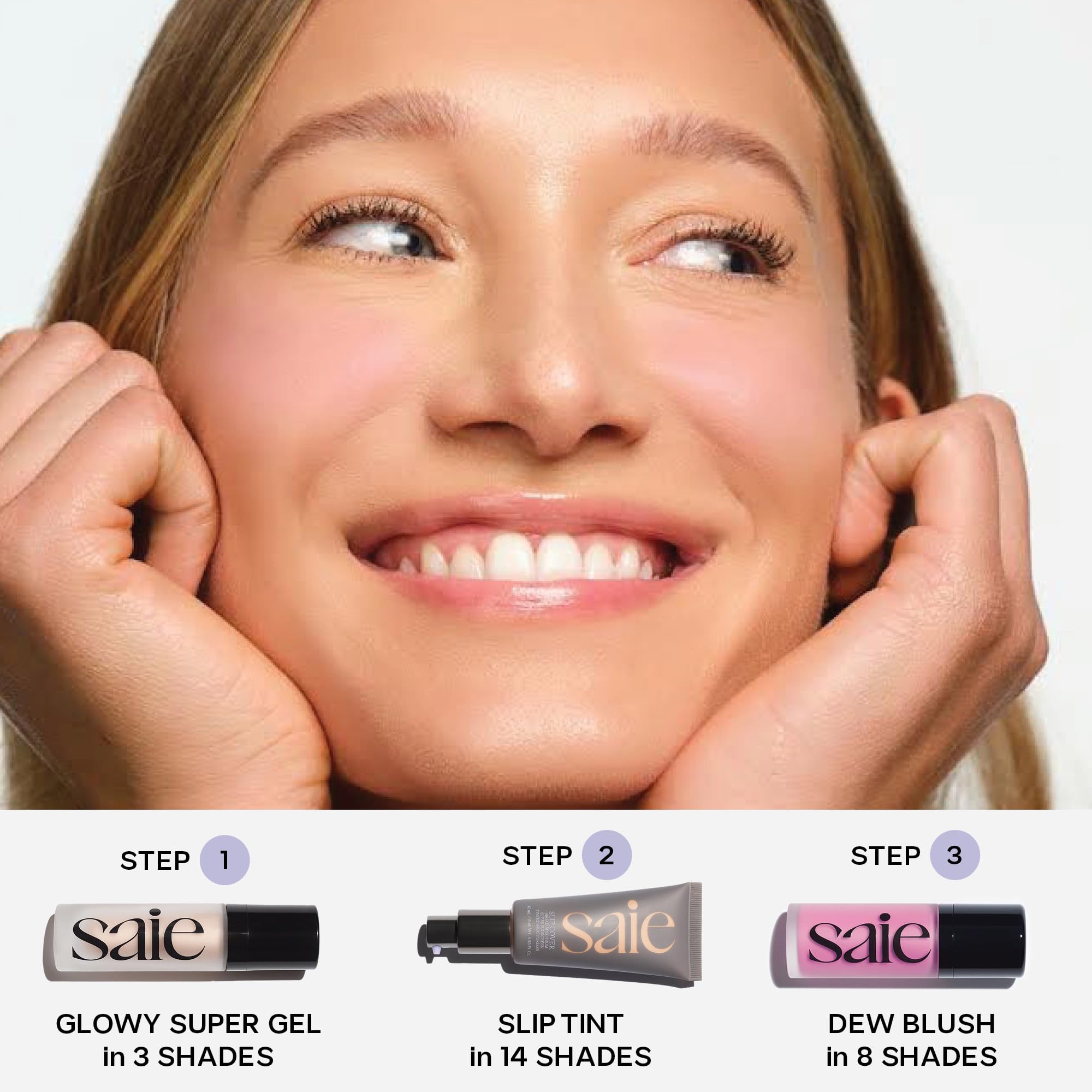 Saie Mini Glowy Super Gel Lightweight Illuminator - Luminizer + Makeup Primer for Glowing Skin - Enriched with Vitamin C + Hydrating Squalane Oil - Travel Size Holiday Gifts - Starglow (0.5 oz)
