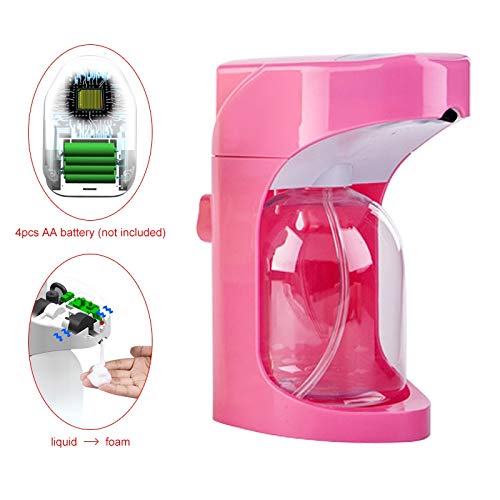 FEEGAR 500ml Automatic Foam Soap Dispenser Wall Mounted Liquid Soap Dispenser Smart Sensor Touchless Bathroom Kitchen Foam Dispensers Hand Soap Dispenser (Color : White)