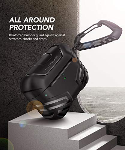 MOBOSI for AirPods Pro 2 Case 2022, Full-Body Shockproof AirPods Pro 2nd Generation Case with Keychain, Vanguard Armor Military Grade Hard Shell AirPod Pro 2 Case Cover for Men Women, Black