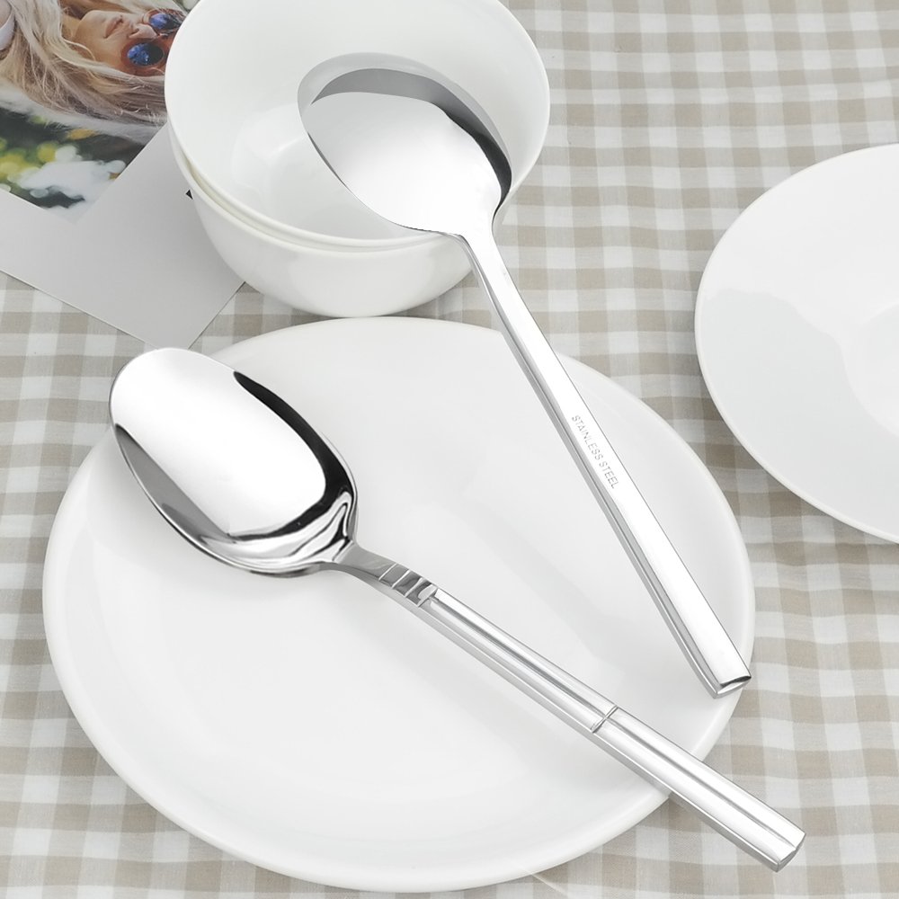 Saedy Stainless Steel Banquet Serving Spoon, Set of 8