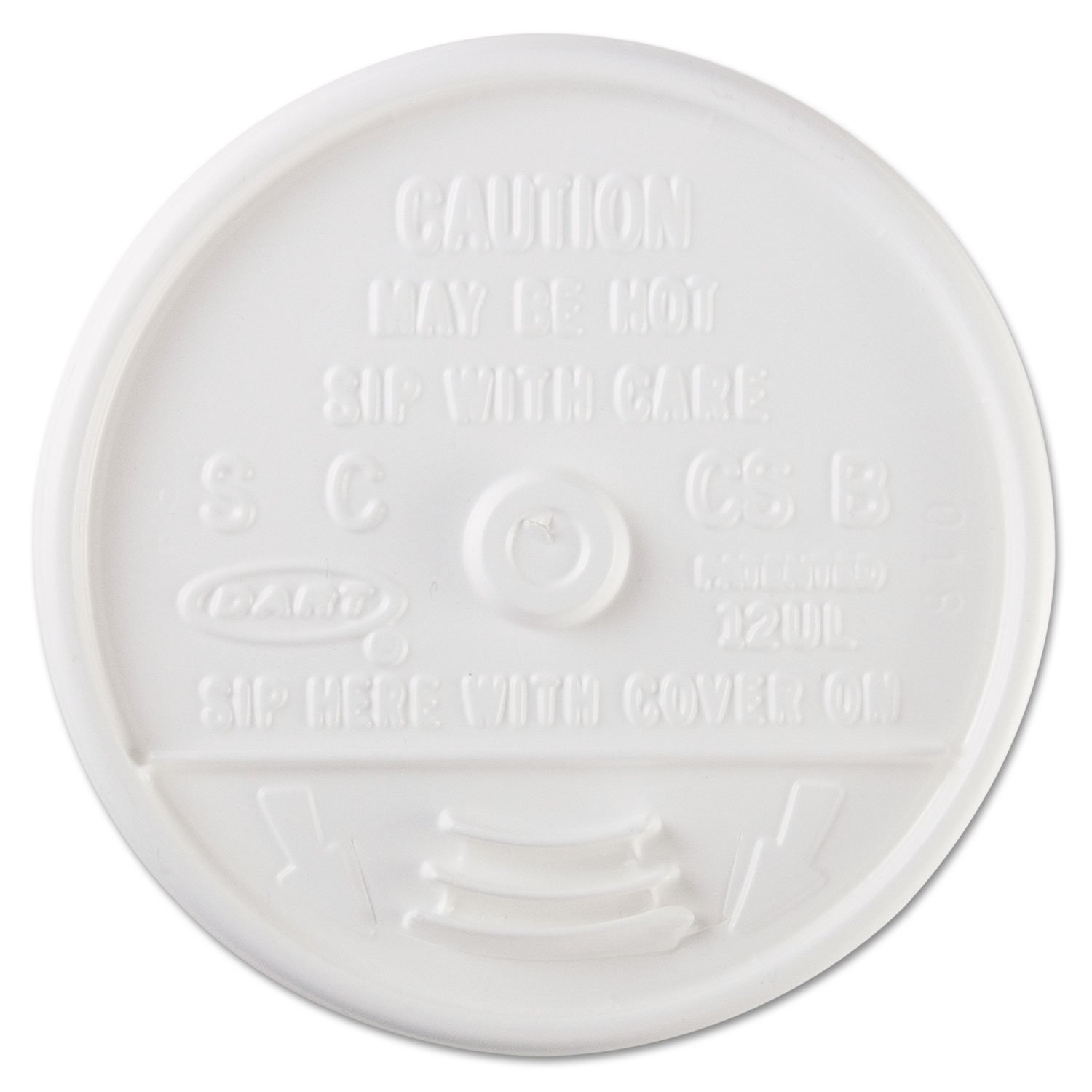 Dart 12UL White Sip Thru Lid (Case of 1000)