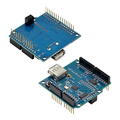 EWNICE USB Host Shield 2.0 for Arduino UNO MEGA ADK Compatible for Android ADK DIY Electronic Module Board (Color : White Plate)