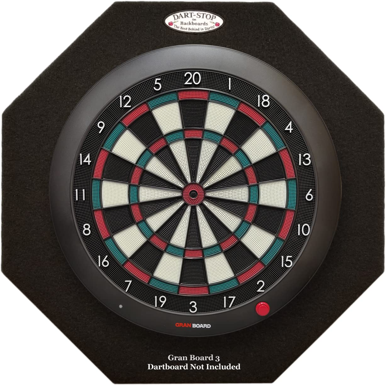 Dart-Stop 29 inch Black Octagon Pro Dart Board Backboard | Wall Protector | Dartboard Surround