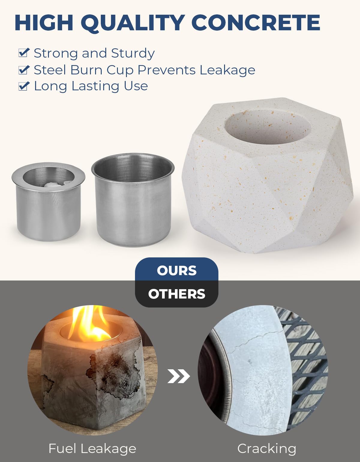 DEERFAMY Tabletop Fireplace, Small Ethanol S’mores Make Firepit, Portable Indoor Outdoor Table Top Fireplace, Long Burning Mini Fire Pit Bowl Smokeless for Housewarming Gift