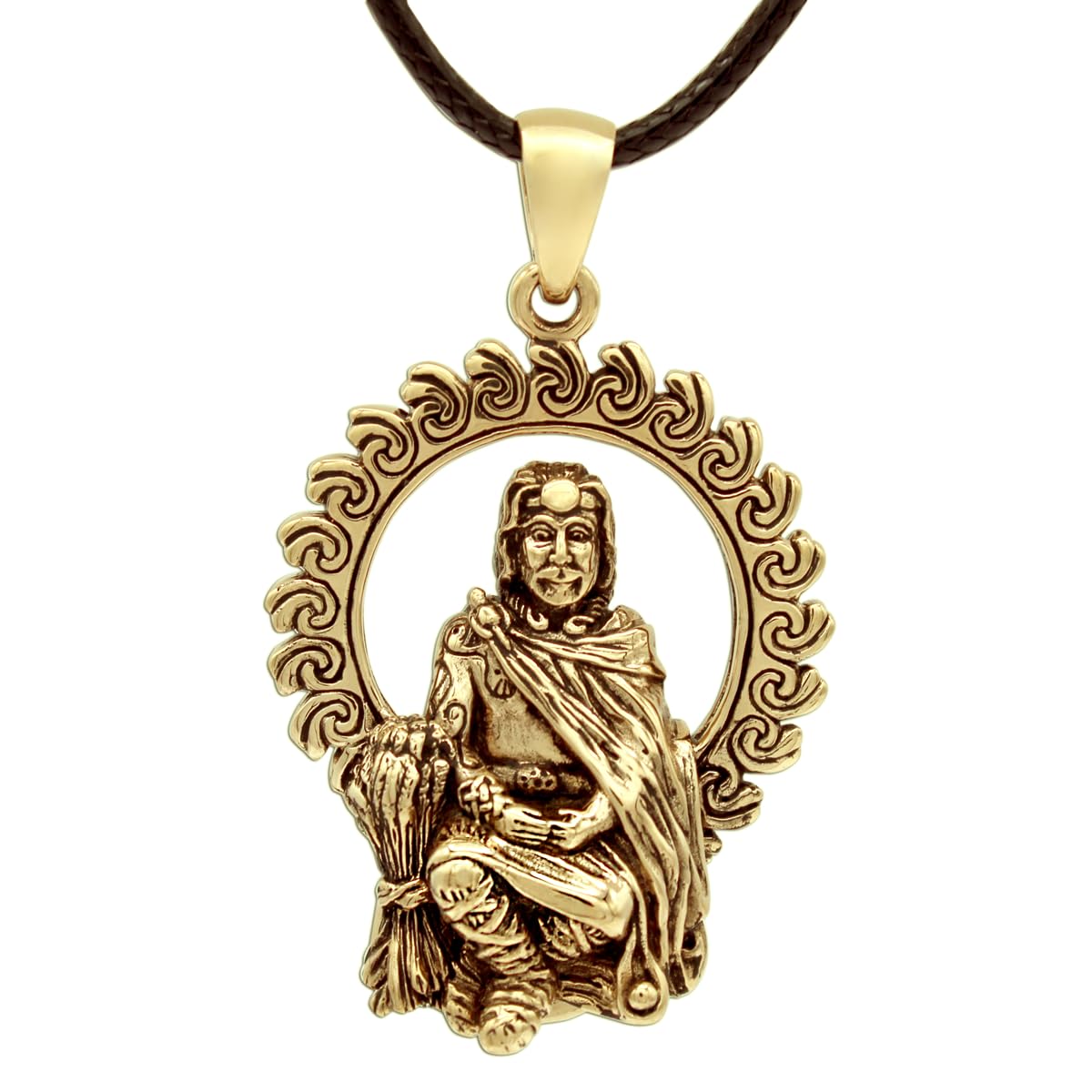 Dryad Design Celtic God Lugh Pendant - Solid Bronze Celtic Pagan Jewelry (Men or Women)