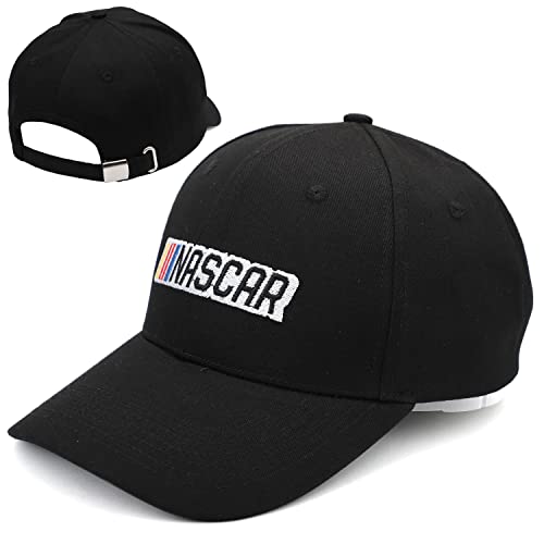 Fit Nascar Baseball Cap Hat,Adjustable Travel Cap Racing Motor Fans Hat for Men and Women (Black)