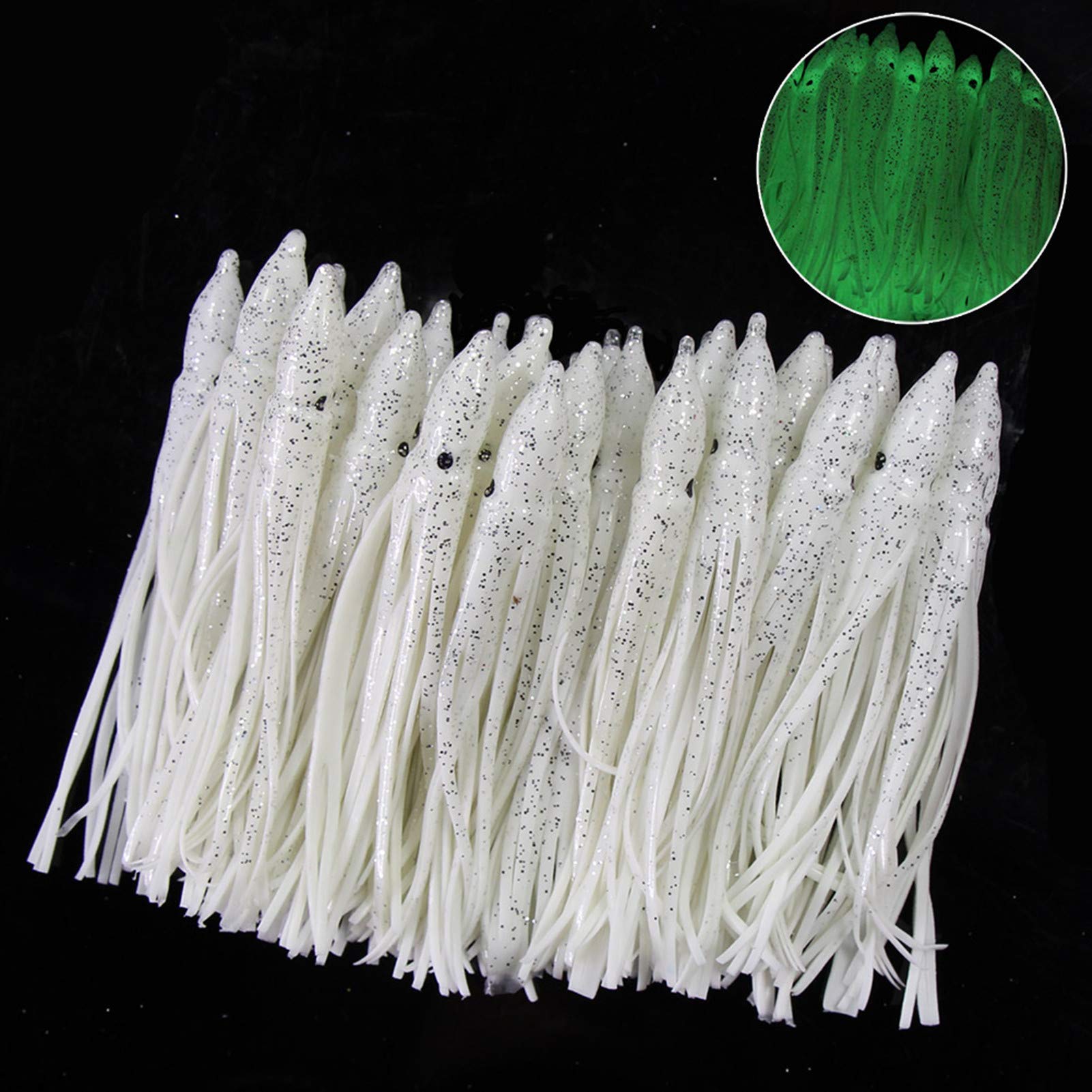 Croch Luminous Octopus Skirts Trolling Lures Fishing Tackle Soft Plastic Lures Squid Skirts(30PCS) …