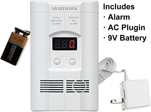 Kidde Carbon Monoxide Detector, Propane, Natural, Methane, & Explosive Gas Alarm, Plug-In Wall with 9-Volt Battery Backup, Digital LED Display