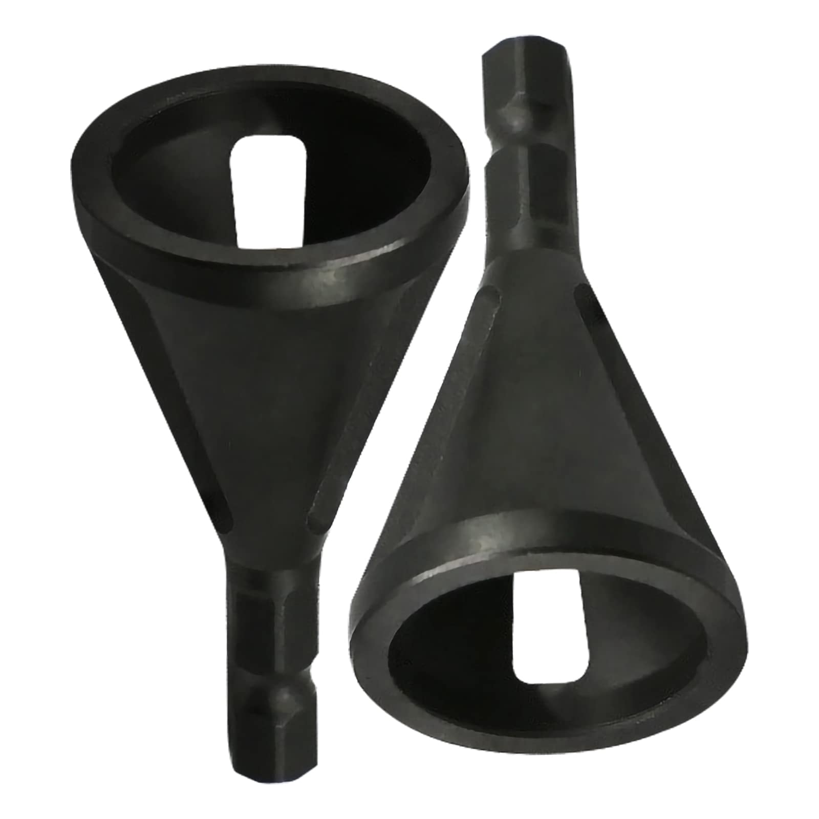 Jifeijidian 2 Packs Deburring Tool Chamfer Tool Hex Shank Deburring External Drill High Speed Stainless Steel Burr Removal Bit Quickly Repairs Damaged Metal External Chamfer for Bolts (Black)