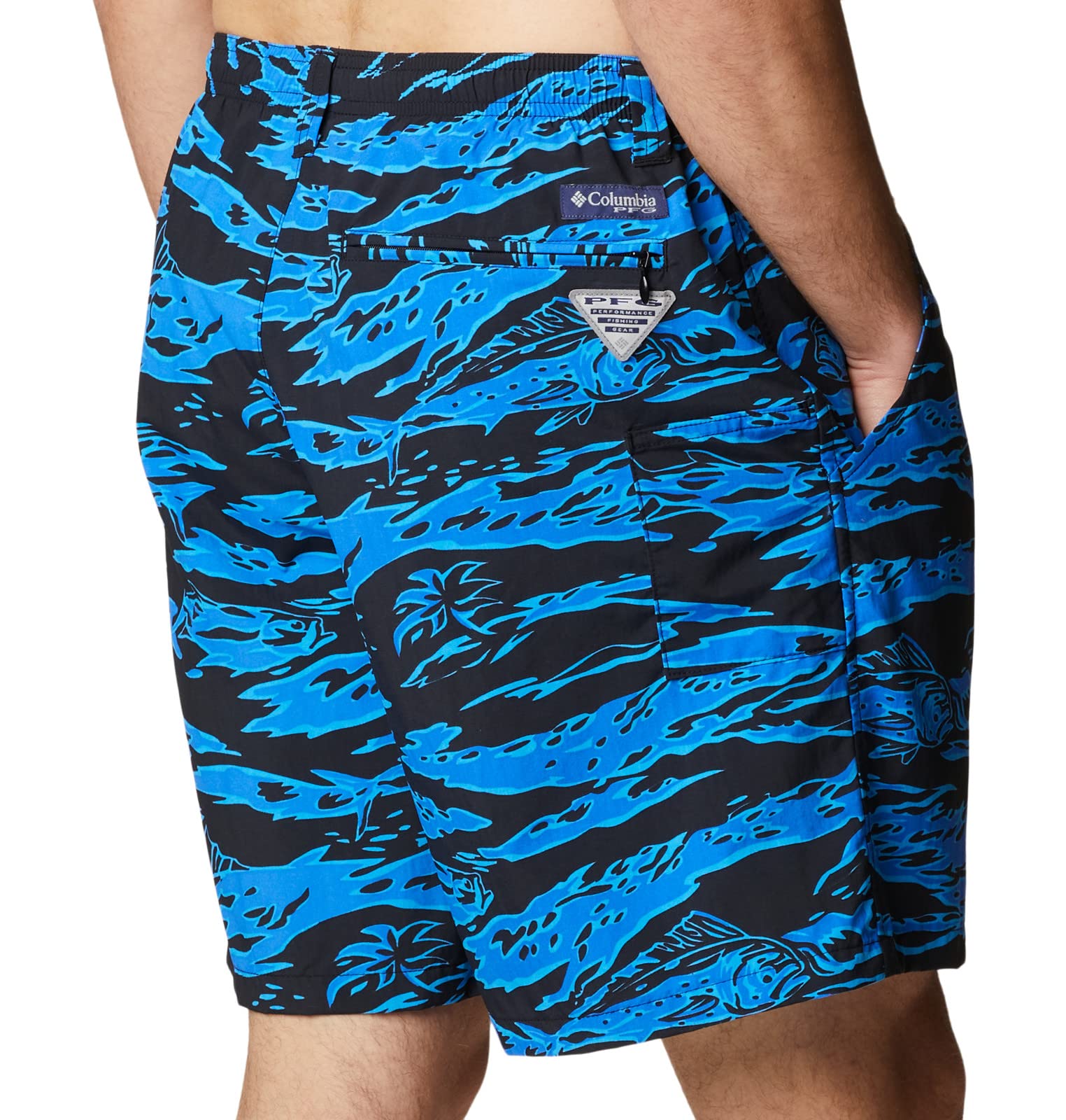 Columbia Men's Super Backcast Water Short, Skyler Marlin Palms Print, X-Large