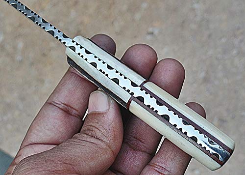 Custom Handmade Damascus Steel Hunting Knife/Skinner Knife AA-13130 (Natural Stag Horn and Natural Bone)